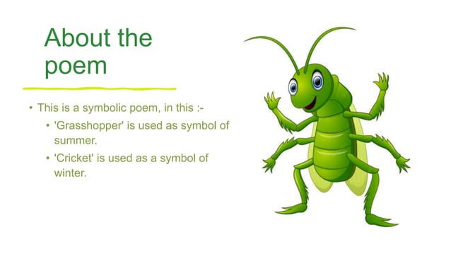 On The Grasshopper And The Cricket .pptx | Cricket | Sports