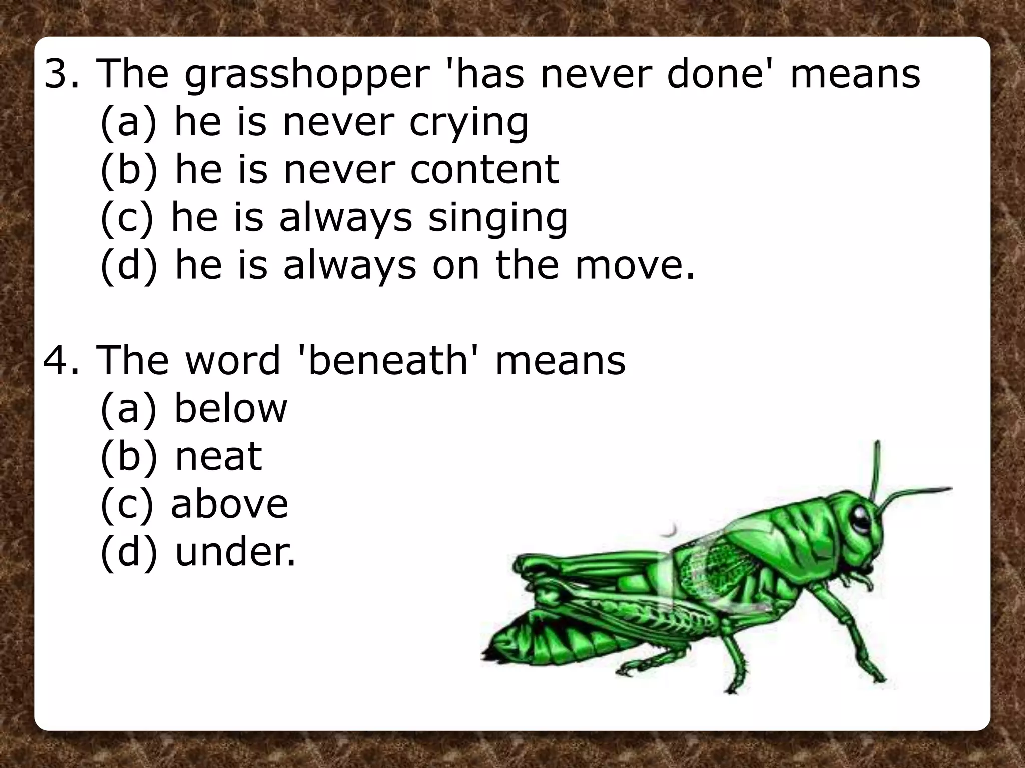 On the grasshopper and the cricket | PPTX