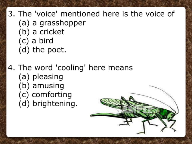 On the grasshopper and the cricket | PPTX
