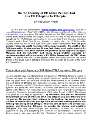 On the identity_of_pm_meles_zenawi_Eritrea Ethiopian by_negussay_ayele ...