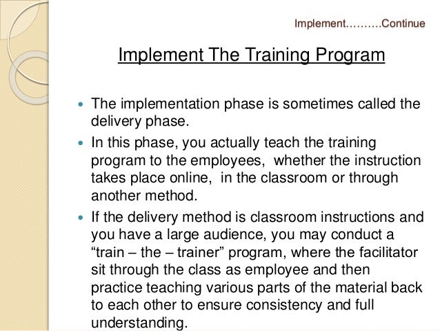 On the job training methods