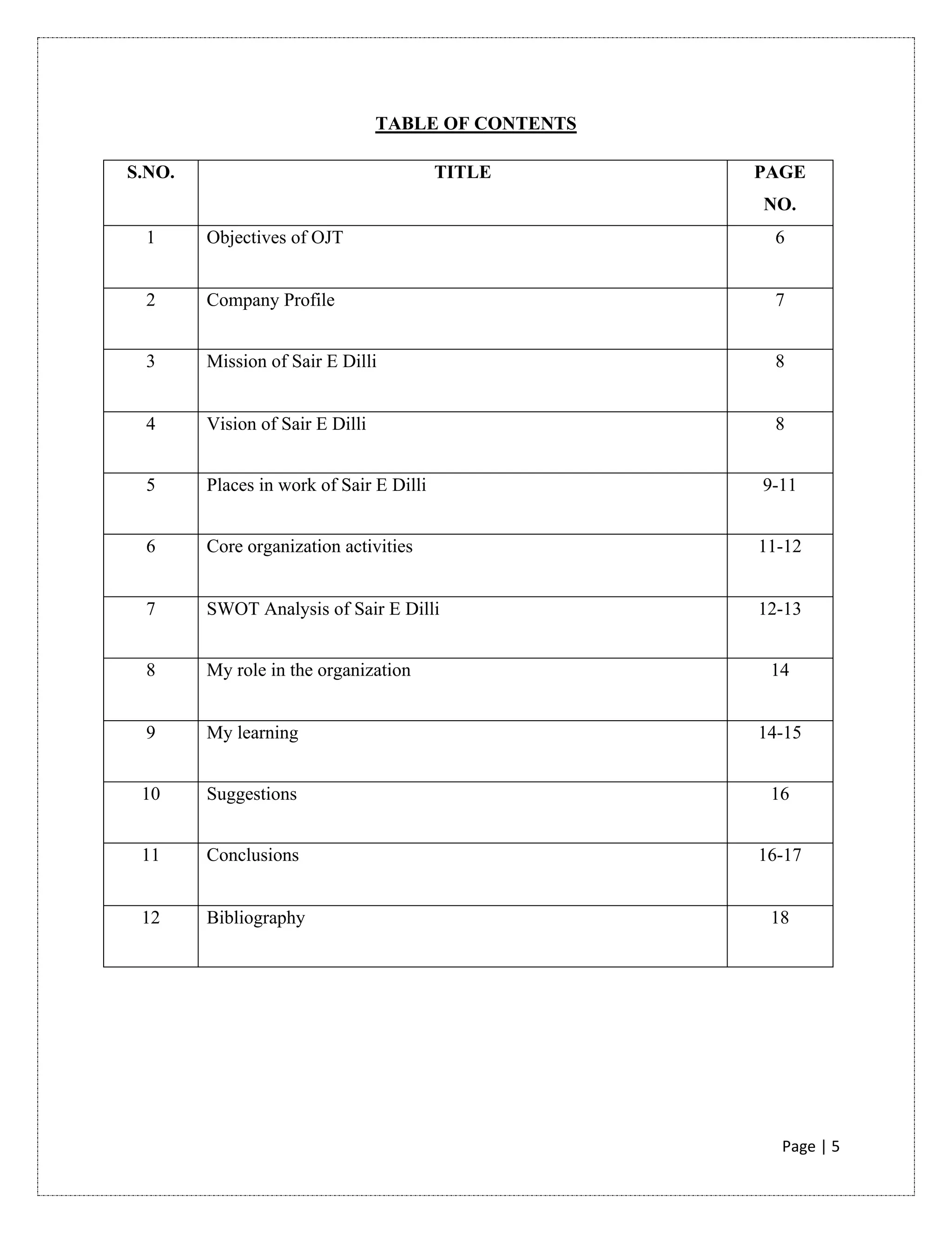 On the job training report | PDF
