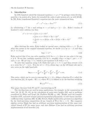 On the lambert w function | PDF