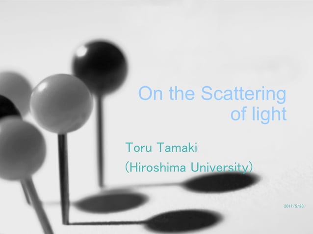 On the scattering of light : various models and methods used in computer graphics and computer ...