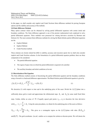 On the stability and accuracy of finite difference method for options pricing | PDF | Business ...