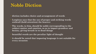 ON THE SUBLIME BY LONGINUS (THE FIRST ROMANTIC CRITIC) | PPTX