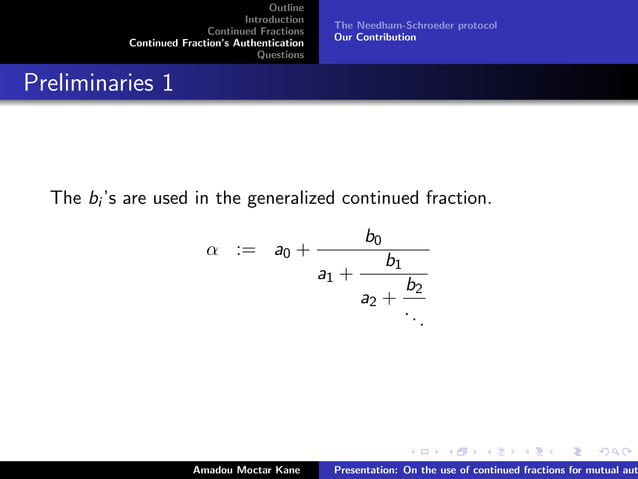 On the use of continued fraction for mutual authentication | PDF
