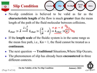 On the validity of the no slip condition | PPTX