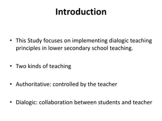 On the way to dialogic teaching | PPTX