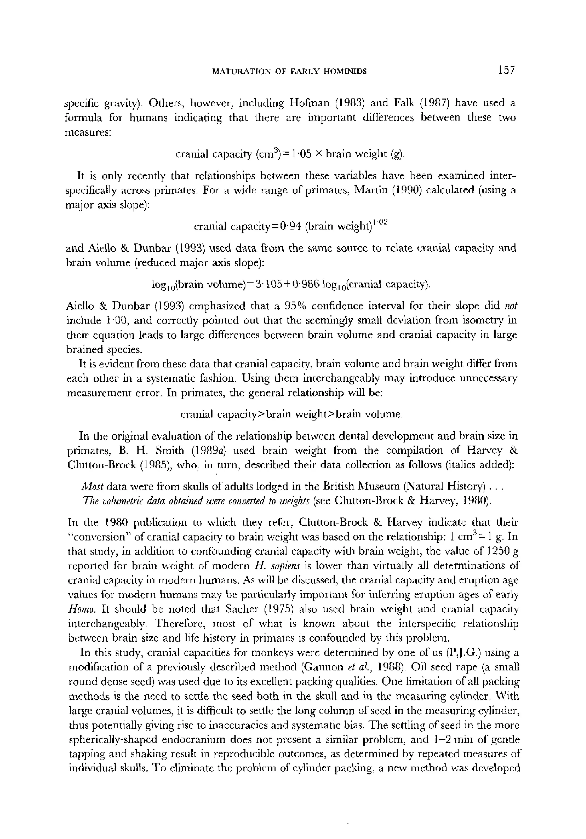Ontogeny of australopithecines and early homo: evidence from carnial ...