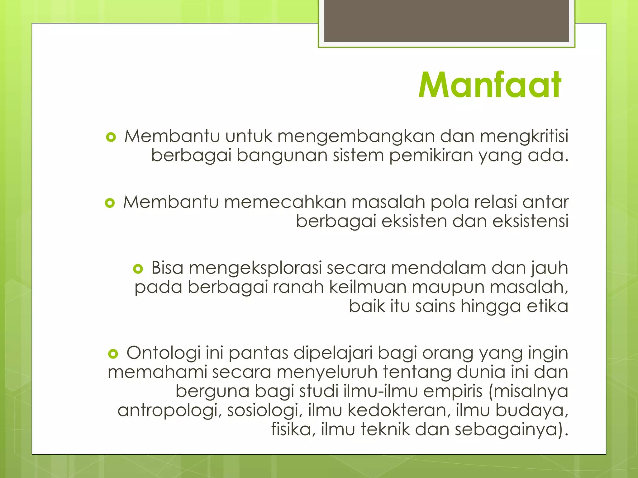 Filsafat Ilmu : Ontologi | PDF