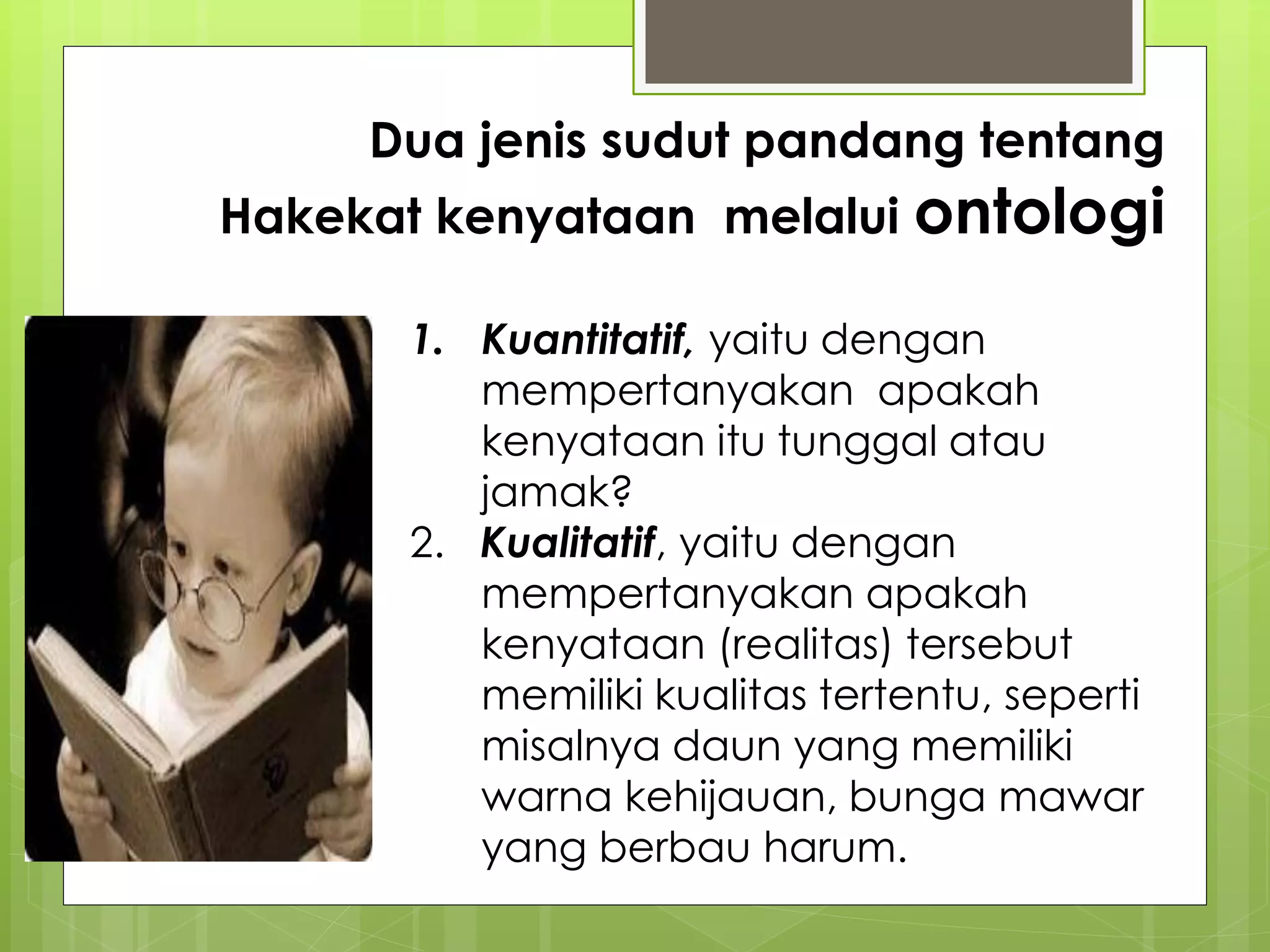 Filsafat Ilmu : Ontologi | PDF