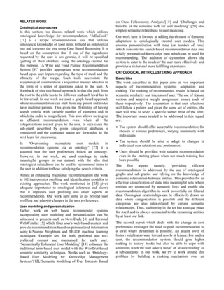 Ontological and clustering approach for content based recommendation systems | PDF