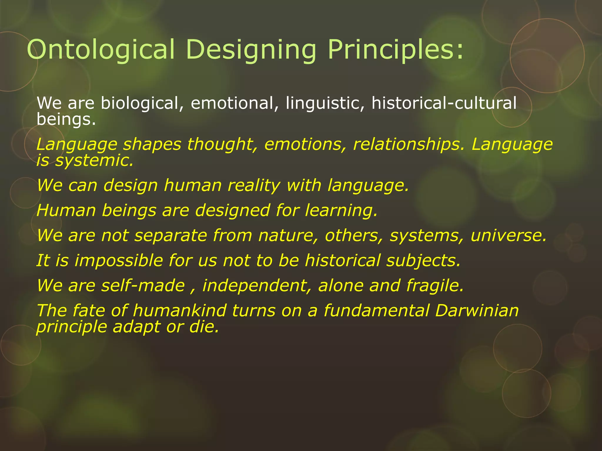 Ontological designing our future | PPTX | Biological Sciences | Science