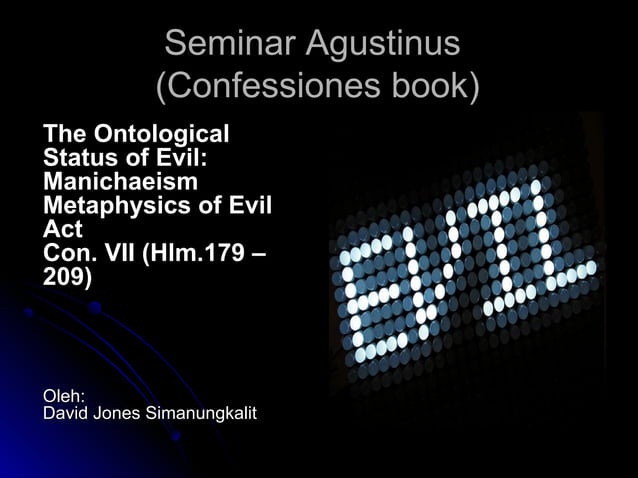Ontological status of evil | PPT