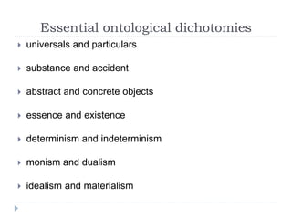 Ontology. epistemology | PPTX