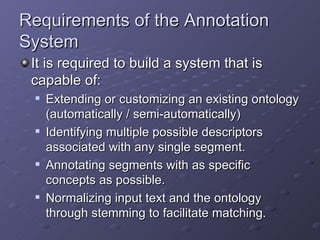 Ontology Based Annotation of Text Segments | PPT