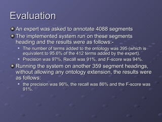 Ontology Based Annotation of Text Segments | PPT