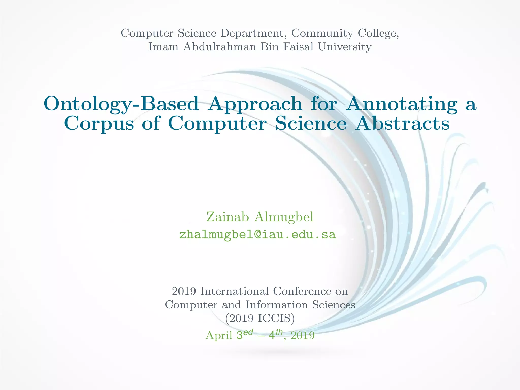 Ontology based approach for annotating a corpus of computer science ...