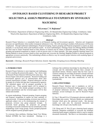 Ontology based clustering in research project | PDF
