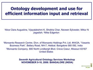 Ontology development and use for efficient information input and retrieval | PPT