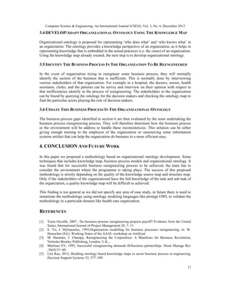 ONTOLOGY DRIVEN KNOWLEDGE MAP FOR ENHANCING BUSINESS PROCESS REENGINEERING | PDF
