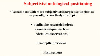 Ontology empistemolgoy and methodology | PPTX