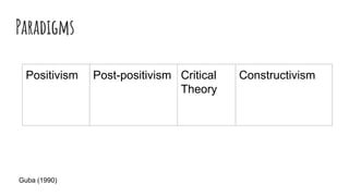 Ontology, Epistemology, and Methodology | PPTX
