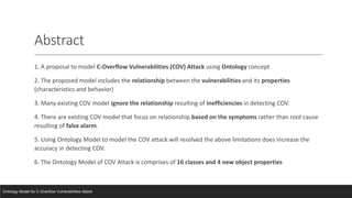 Ontology model for c overflow vulnerabilities attack | PPT