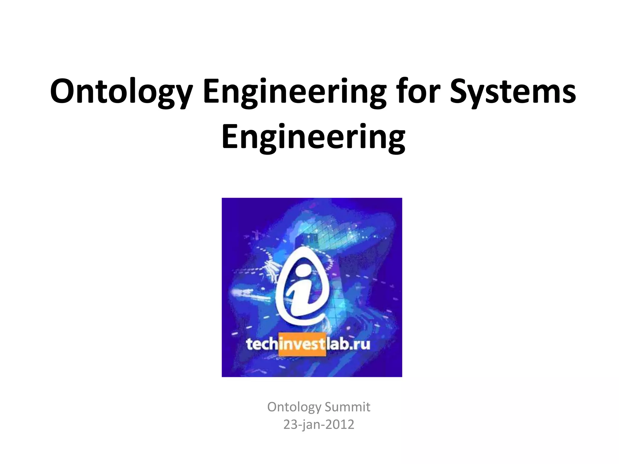 Ontology Engineering for Systems Engineering | PPTX