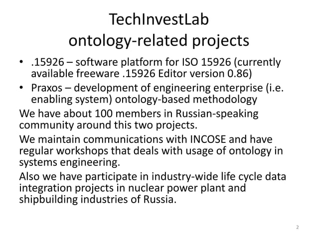 Ontology Engineering for Systems Engineering | PPTX