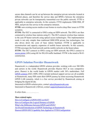 Ont, olt and mdu in gpon technology | DOC