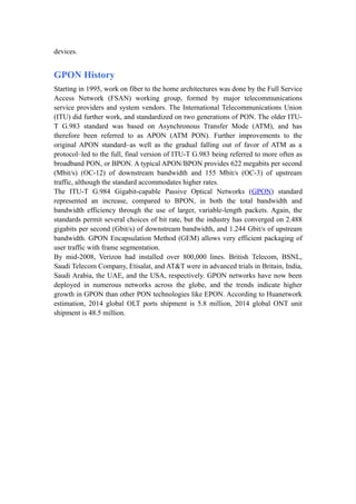 Ont, olt and mdu in gpon technology | DOC