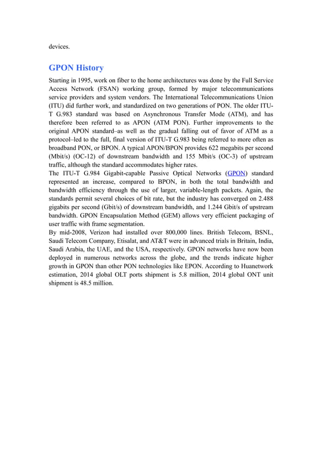 Ont, olt and mdu in gpon technology | DOC