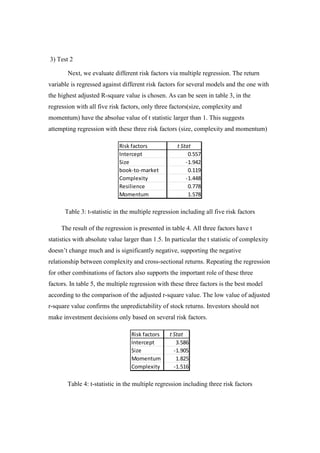 Ontonix Complexity & Cross Sectional Returns Academic Research | PDF