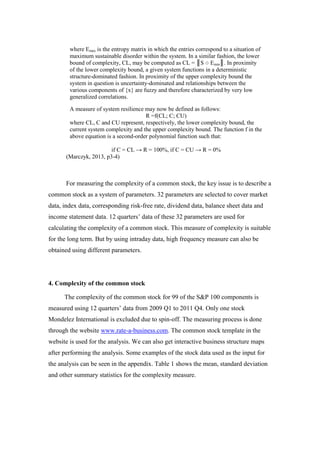 Ontonix Complexity & Cross Sectional Returns Academic Research | PDF
