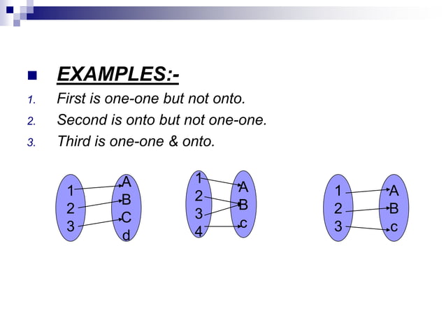 ONTO ONE TO ONE FUNCTION.ppt | Programming Languages | Computing