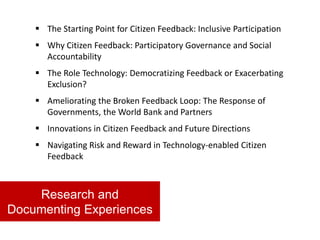 On Track ICT- Enabled Citizen Feedback loops | PPT