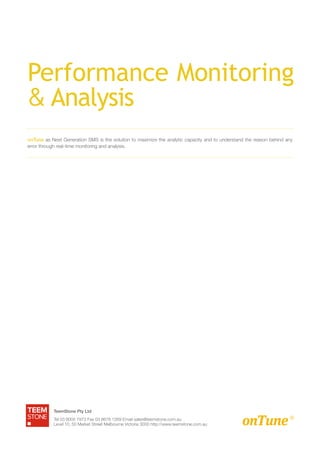 On Tune Performance Monitoring | PDF