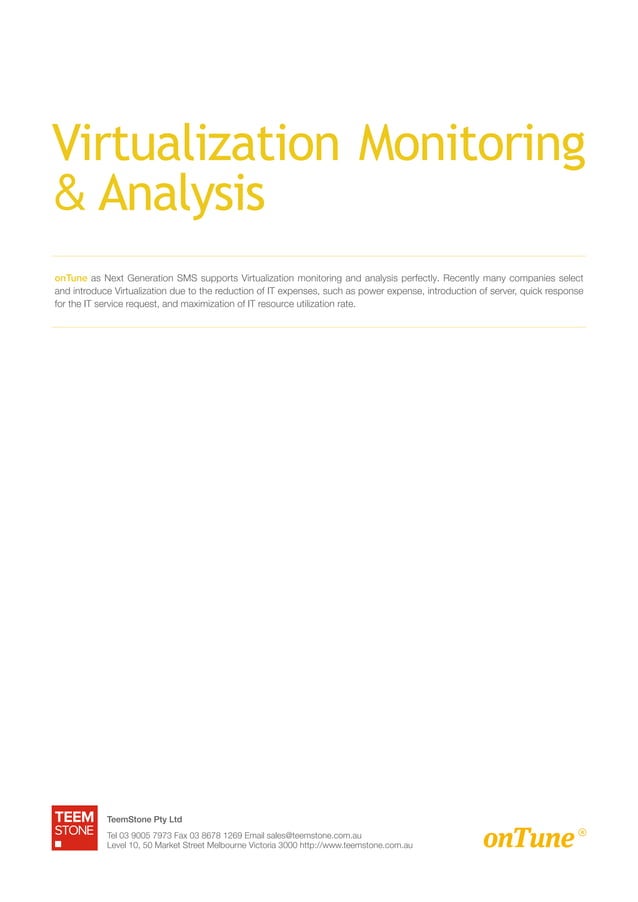 On Tune Virtualisation Monitoring | PDF