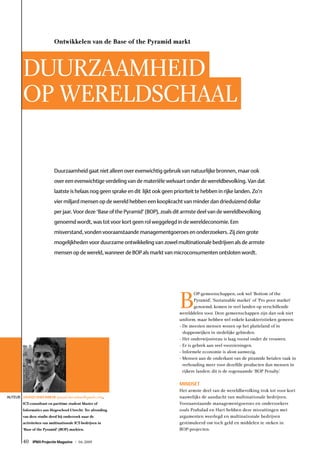 Ontwikkelen Van De Base Of The Pyramid Markt - Projectie Magazine 2009 ...