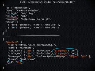 JSON-LD for RESTful services | PPTX