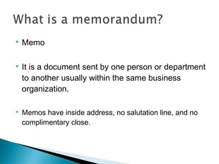 On writing memos | PPT