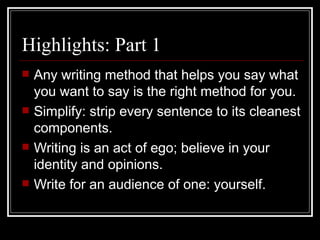 On Writing Well | PPT