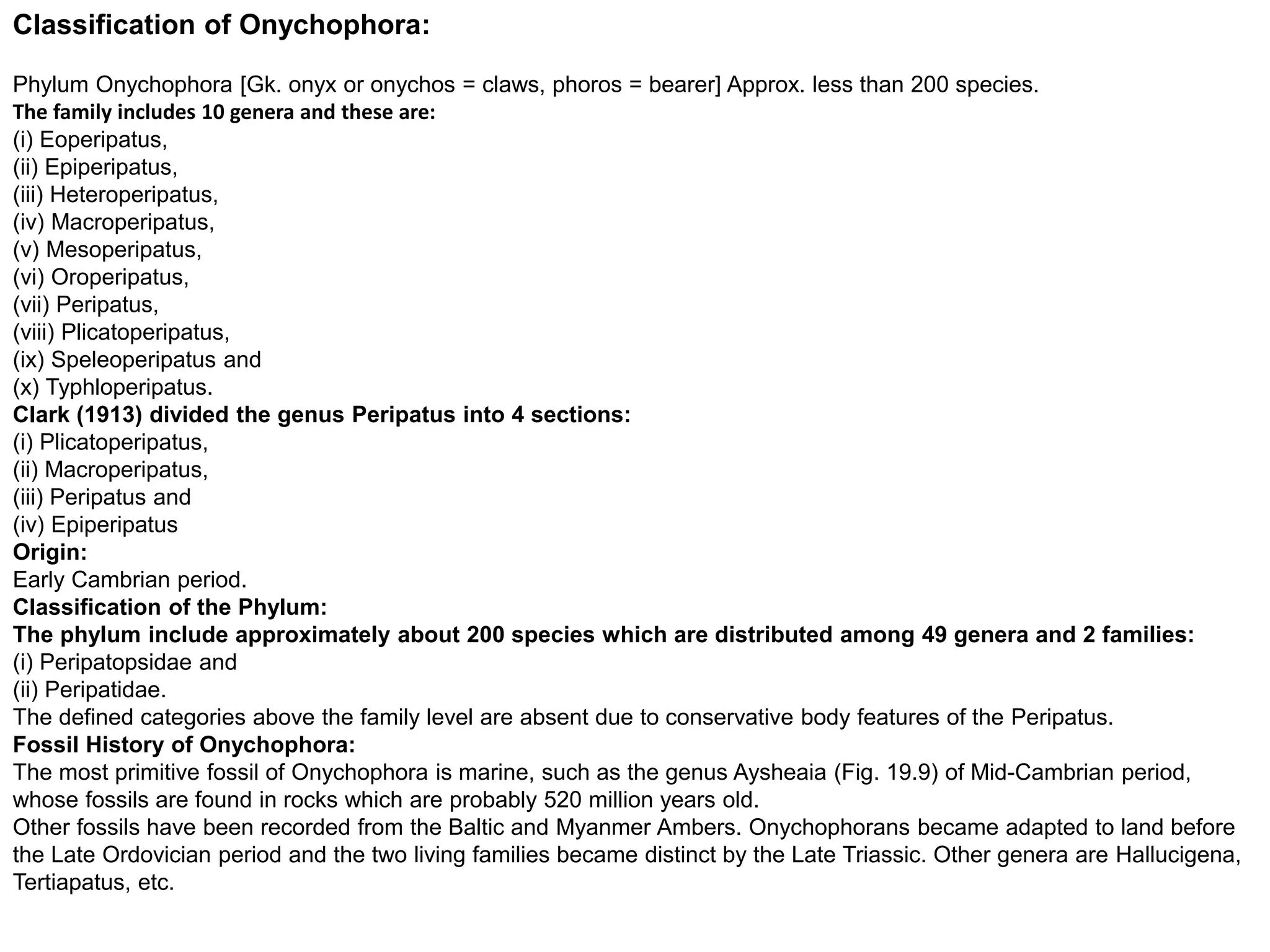 Onychophora A detailed note | PPTX