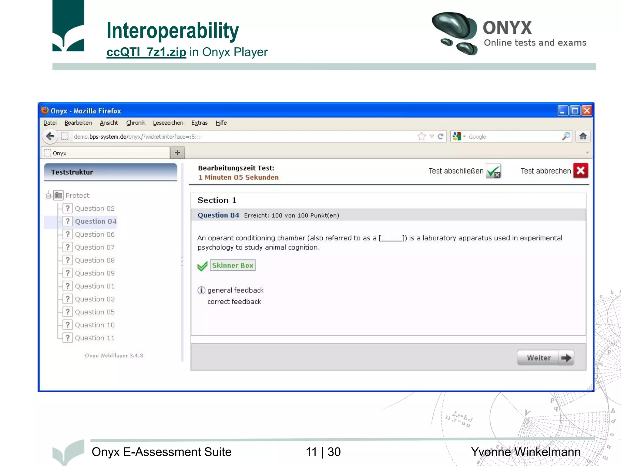 ONYX E-Assessment: JISC - CETIS conference | PDF