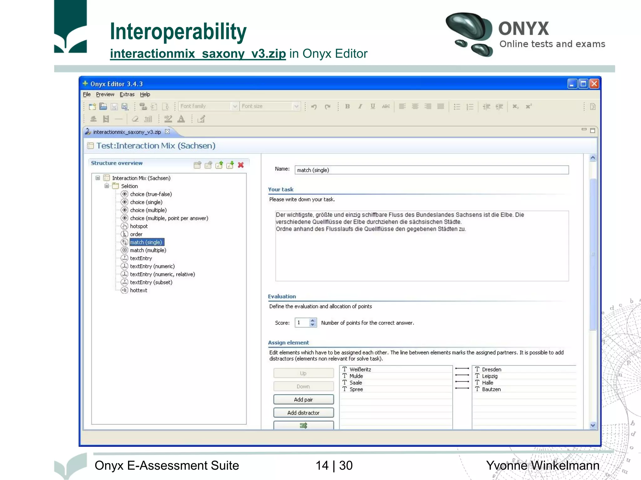 ONYX E-Assessment: JISC - CETIS conference | PDF