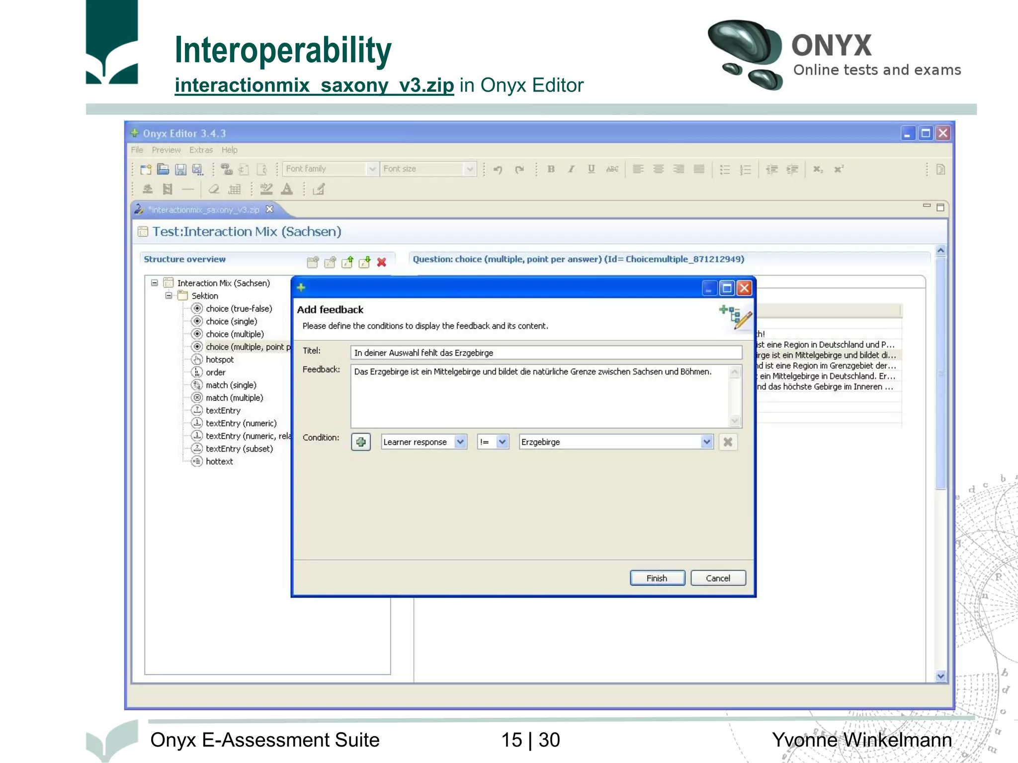 ONYX E-Assessment: JISC - CETIS conference | PDF