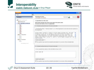 ONYX E-Assessment: JISC - CETIS conference | PDF | Education industry | Industries