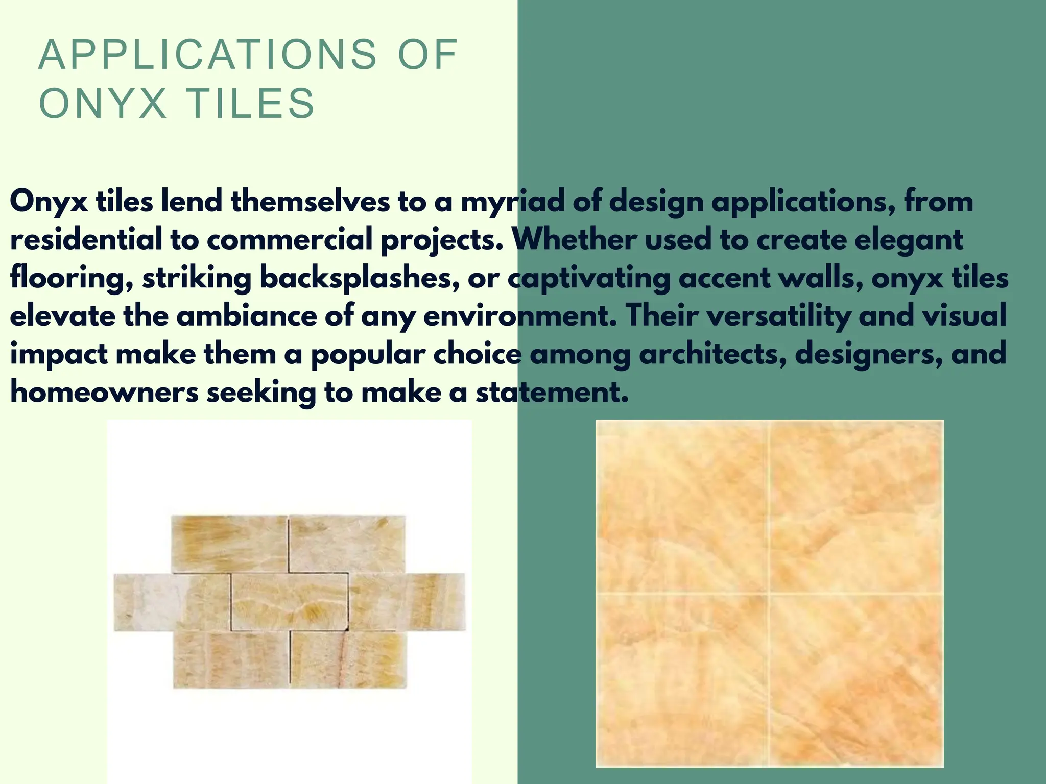 Luxurious Natural Onyx Marble Tiles for floor | PPTX